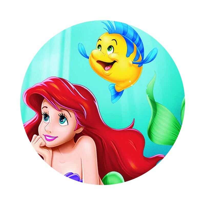 Lille havfrue 3 5 cm, sukkerprint / kageprint med tekst, 15 STK - CakePrint.dk