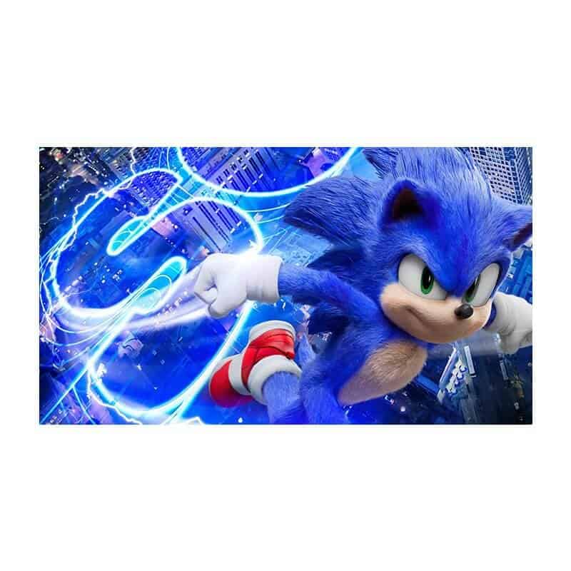 Sonic the Hedgehog A4, Sukkerprint / Kageprint med tekst - CakePrint.dk