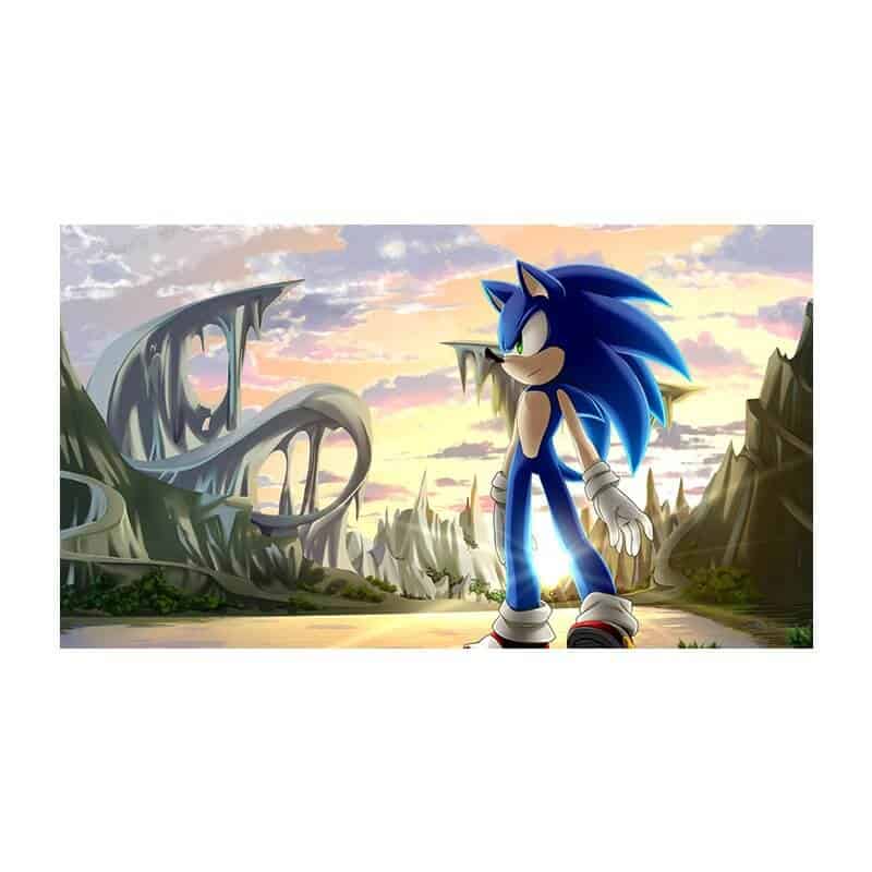 Sonic the sunset A4, sukkerprint / kageprint med tekst - CakePrint.dk