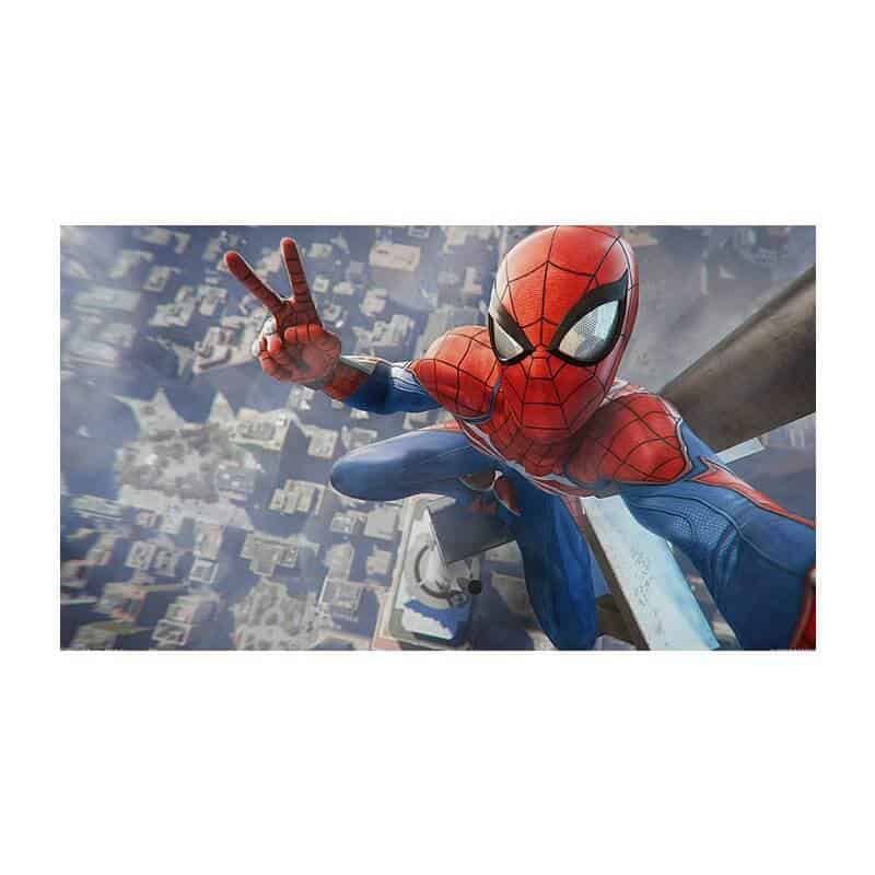 Spiderman Selfie A4, sukkerprint/ kageprint med tekst - CakePrint.dk